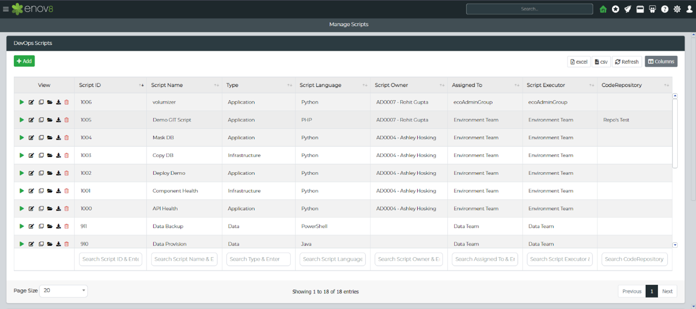 Orchestration Management | Enov8 Knowledge Base